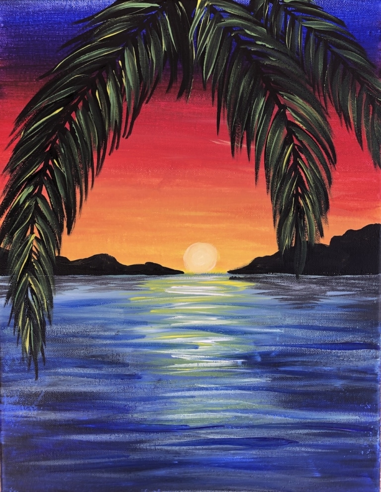 Riverview Wine and Paint - Palm Sunset - Wine and Canvas - Florida
