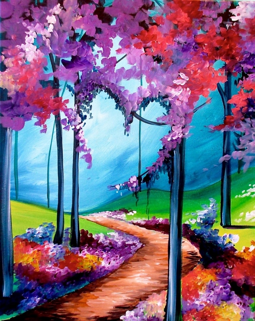 St Pete Paint and Sip - Love is in the Leaves - Wine and Canvas - Florida