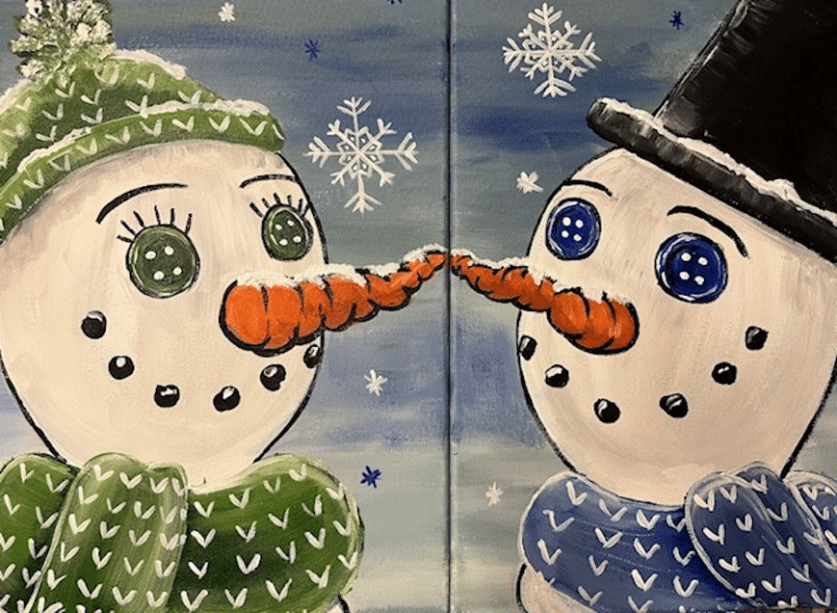 Martinsville Art and Wine - Date Night Snowmen - Wine and Canvas ...
