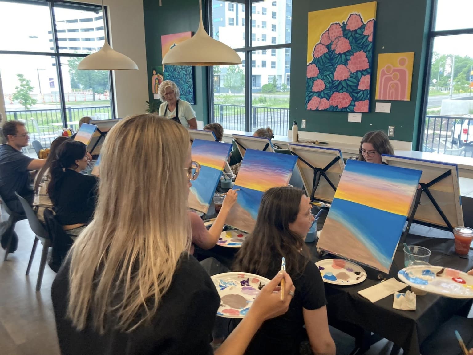 Boho Winter - Paint and Sip at Hooked - Wine and Canvas - Michigan